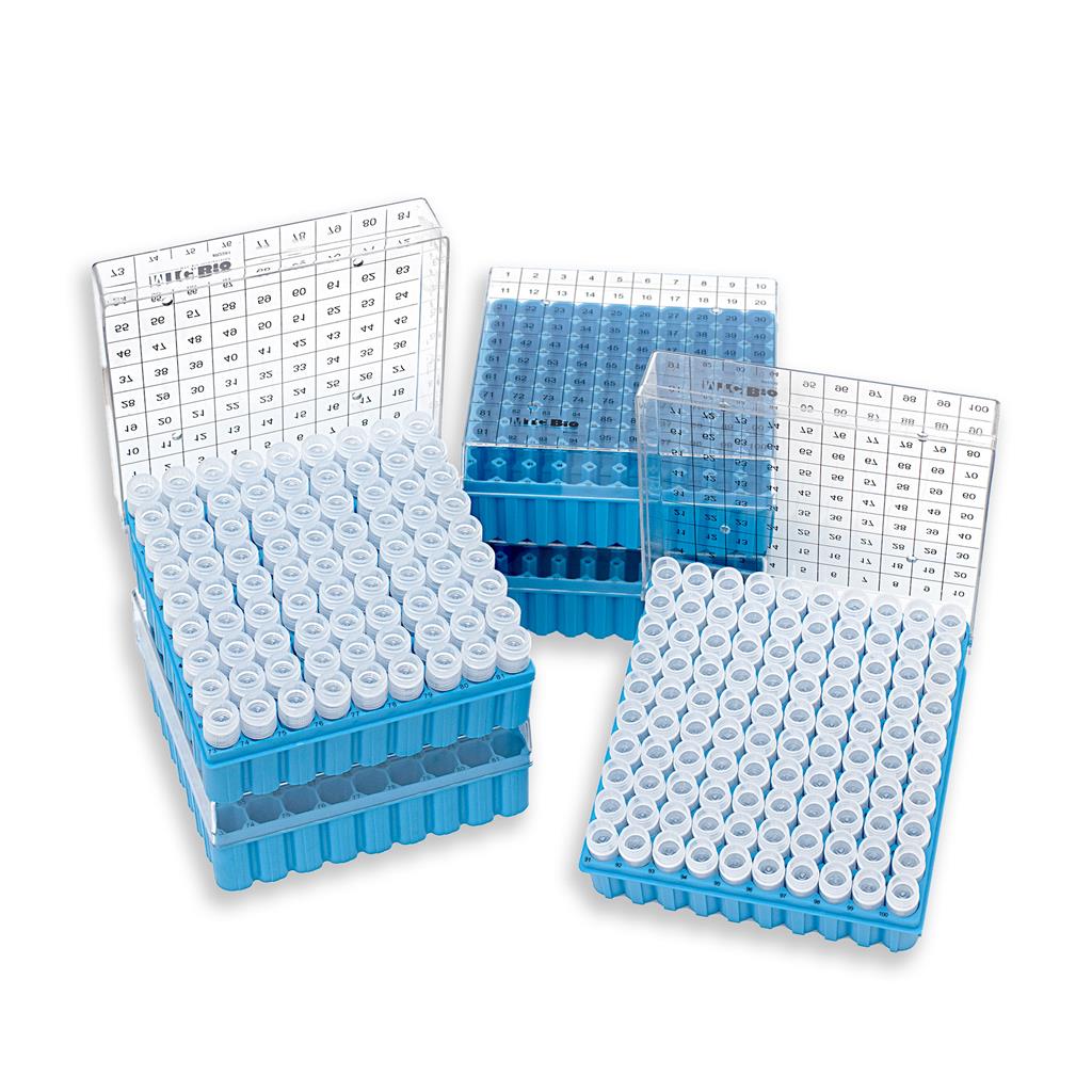 Cryo storage box, 81 place (9x9), PC, hinged lid | Worldwide Life Sciences